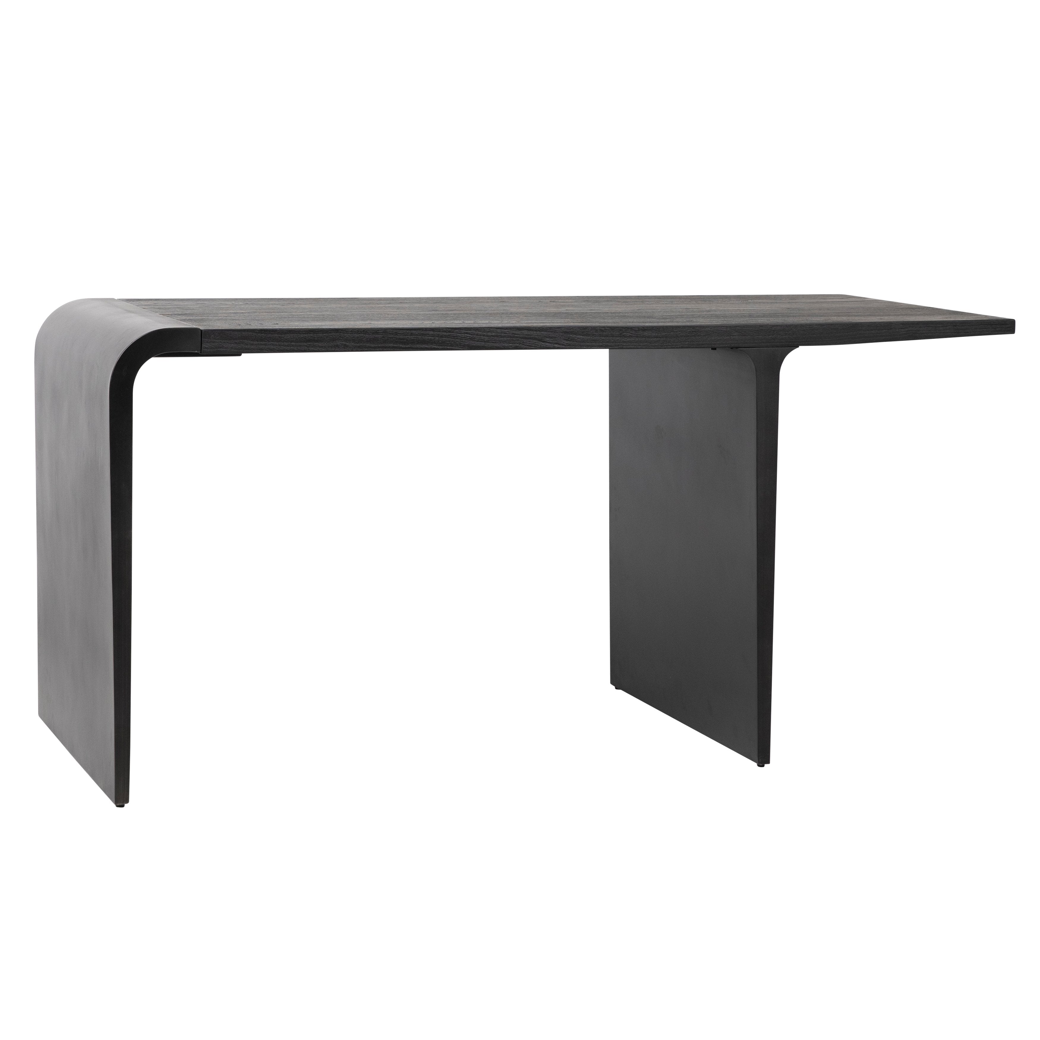 Randolph Brushed Black Metal and Black Wood Finish Desk – Caviani-Furniture